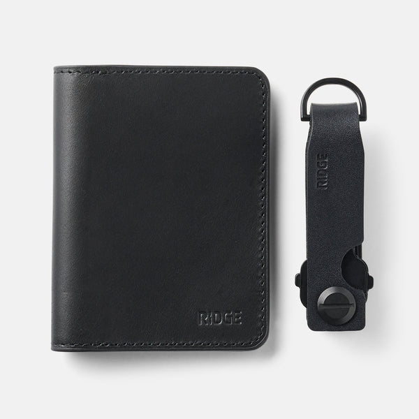 RIDGE | Wallet + KeyCase Kit - Bifold - Midnight Black Leather - Ridge