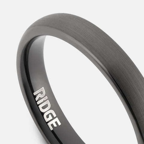 Gunmetal Tungsten Wedding Band - The Ridge