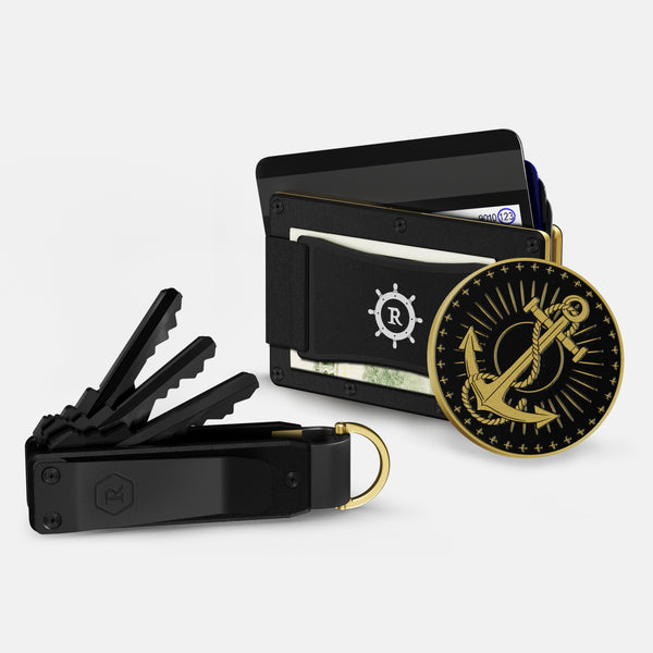 Ridge Wallet + KeyCase - Jolly Roger | Carry the Black Flag