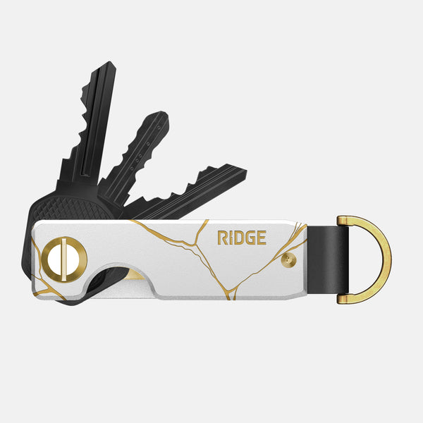 Aluminum Key Case – Kintsugi - White | BREAK THE MOLD - Ridge