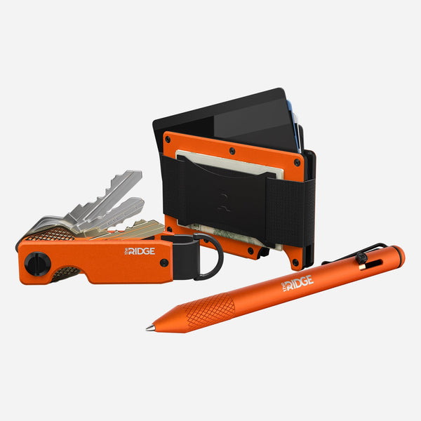 The Ridge Wallet + Keycase + Pen Kit - Basecamp Orange