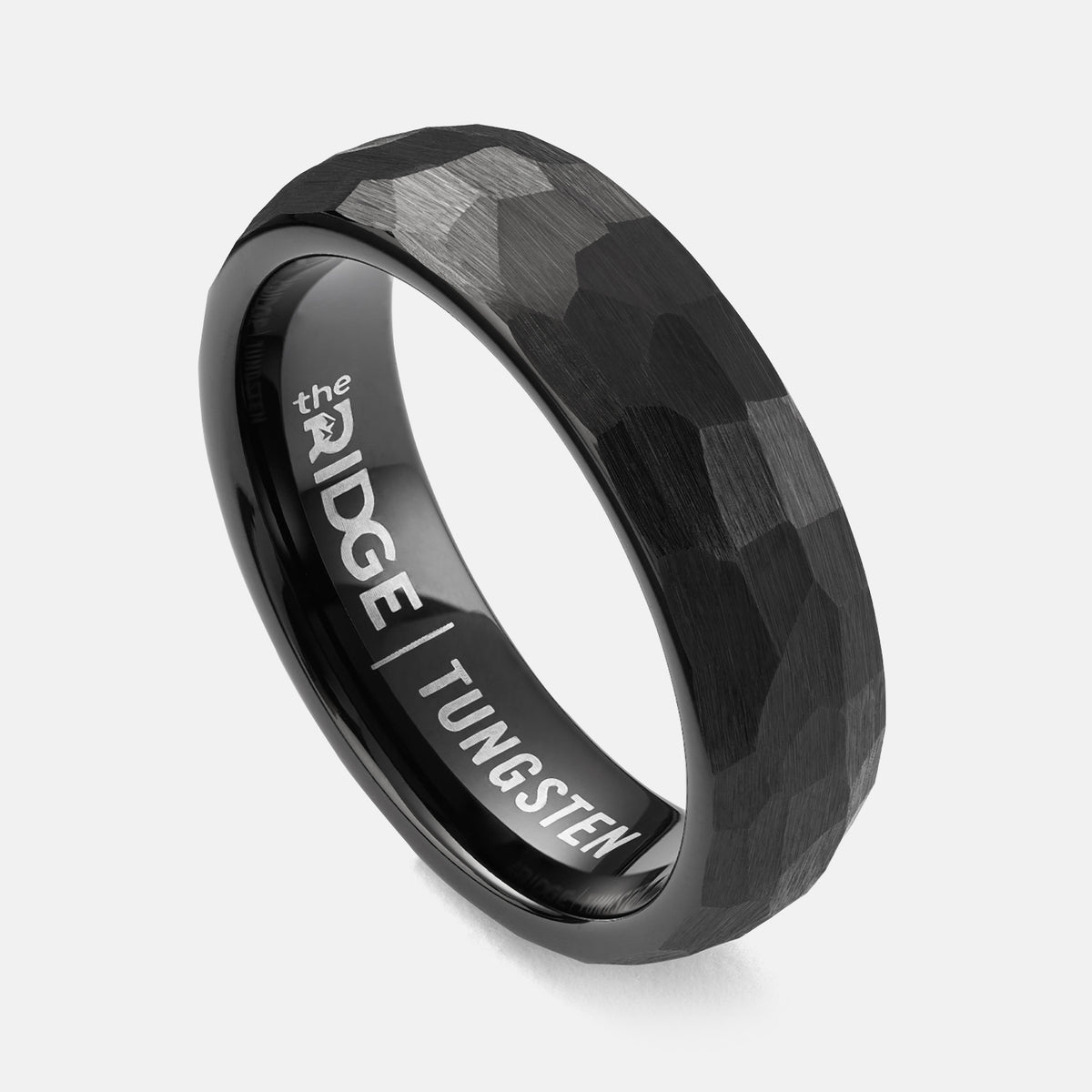 Royal Black Men's Tungsten Wedding Band - The Ridge