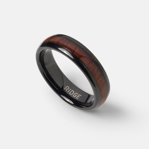 Ridge | Forged In Nature Collection | Mopane Wood Rounded Ring