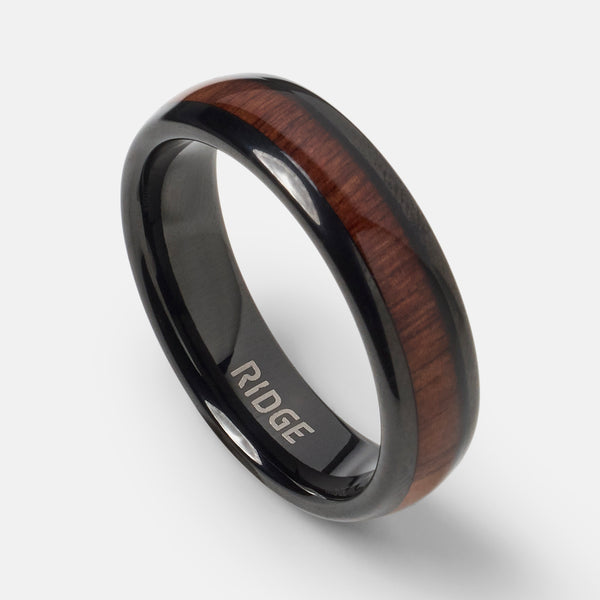 Ridge | Forged In Nature Collection | Mopane Wood Rounded Ring