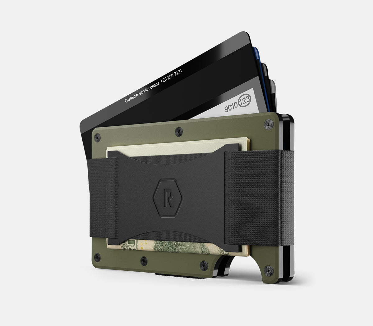 Aluminum Matte Olive Green Wallet | The Ridge
