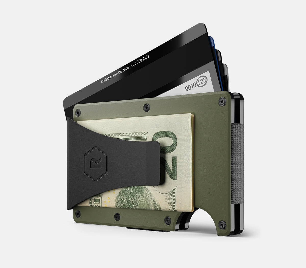 Aluminum Matte Olive Green Wallet | The Ridge