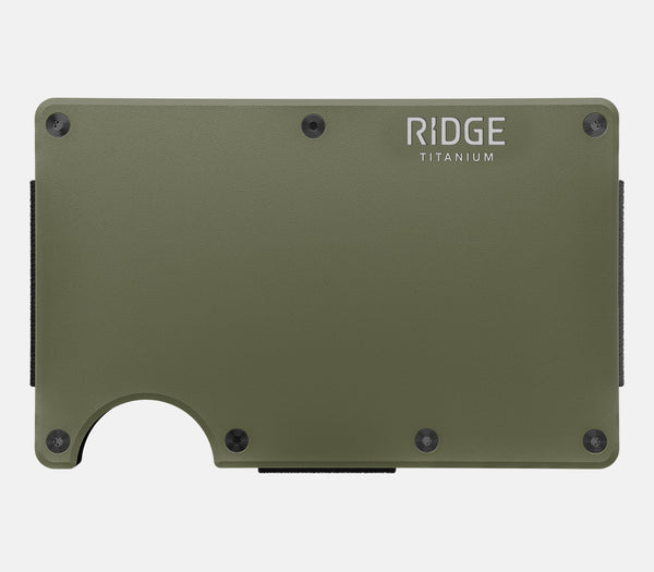 The Ridge Wallet: Titanium - Matte Olive