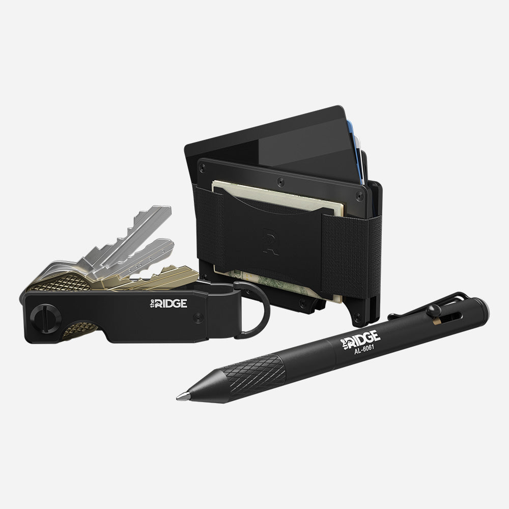 The Ridge Wallet + Keycase + Pen Kit - Royal Black