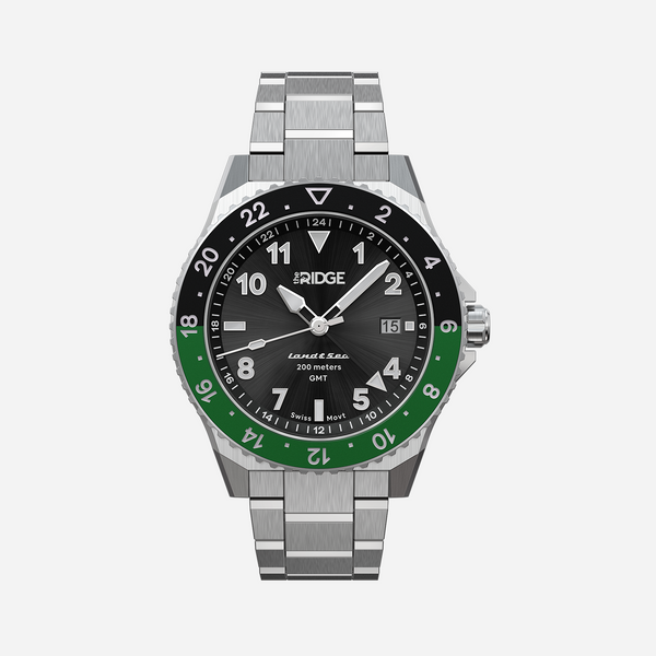 The Ridge Land & Sea GMT Watch: Royal Black